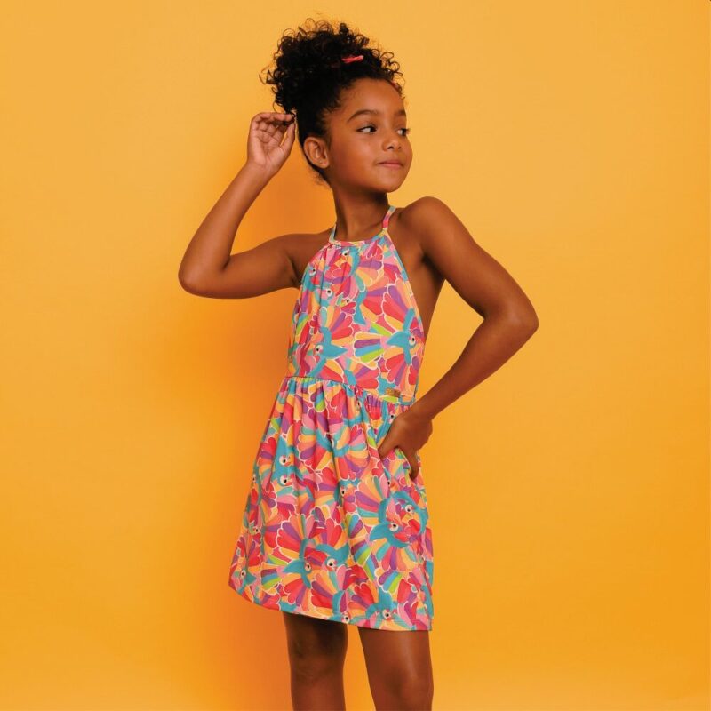 Saída Magah Infantil Vestido Rô Arara – Magah Beachwear